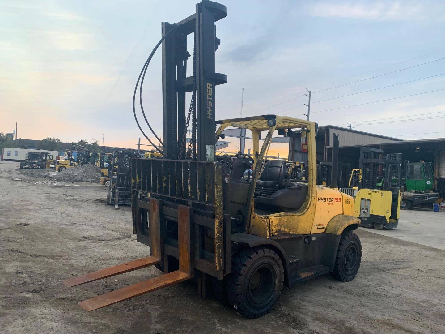 2015 Diesel Hyster H155FT Pneumatic Tire 4 Wheel Sit Down