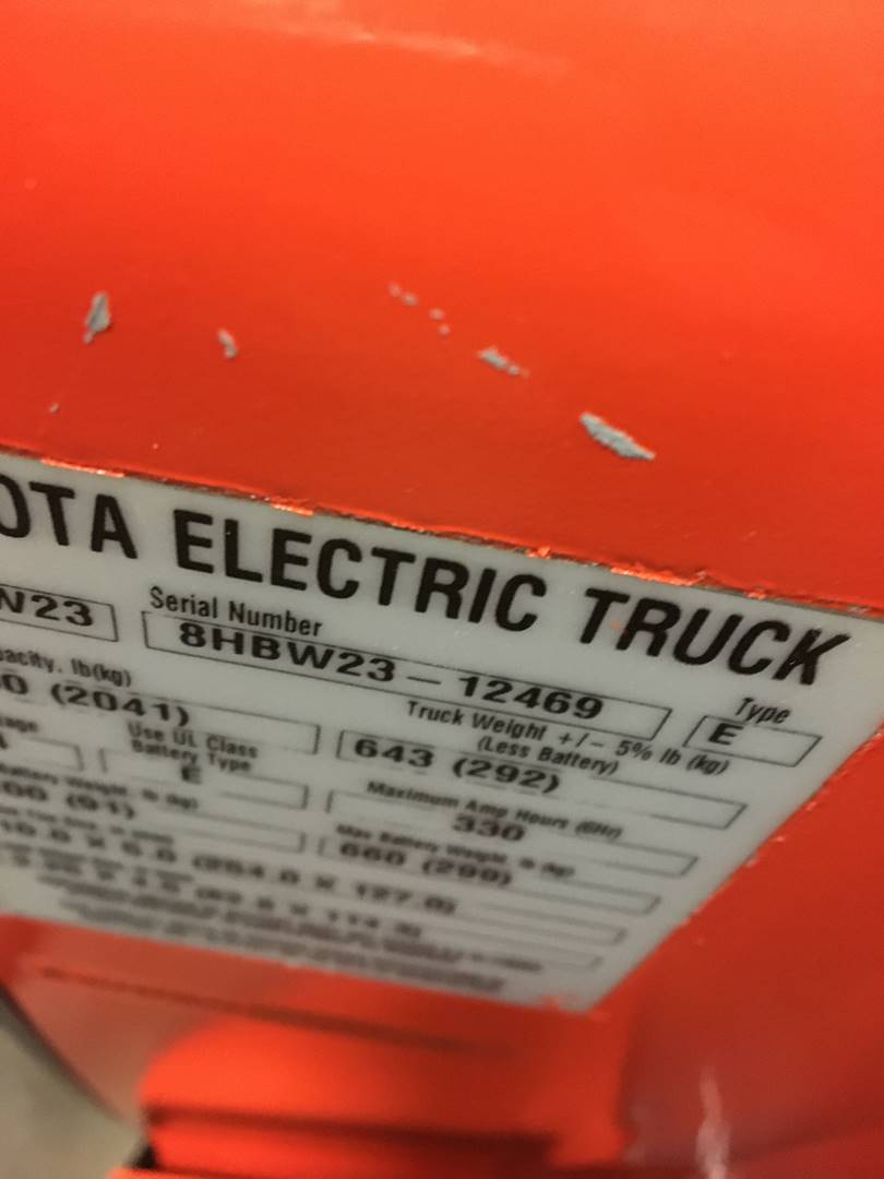 2015 Electric Toyota 8HBW23 Electric Walkie Pallet Jack