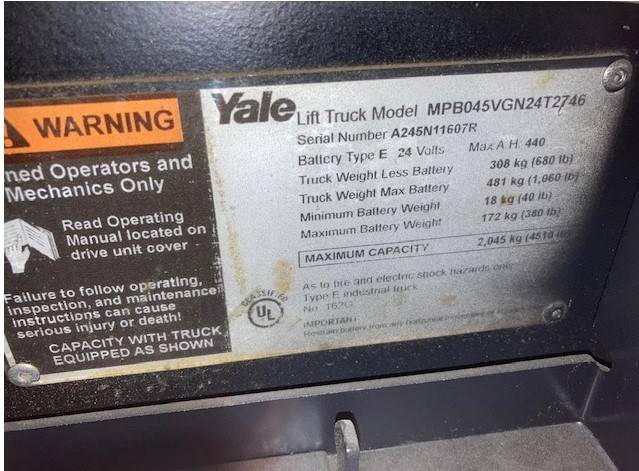 2017 Electric Yale MPB045VGN24T2746 Electric Walkie Pallet Jack