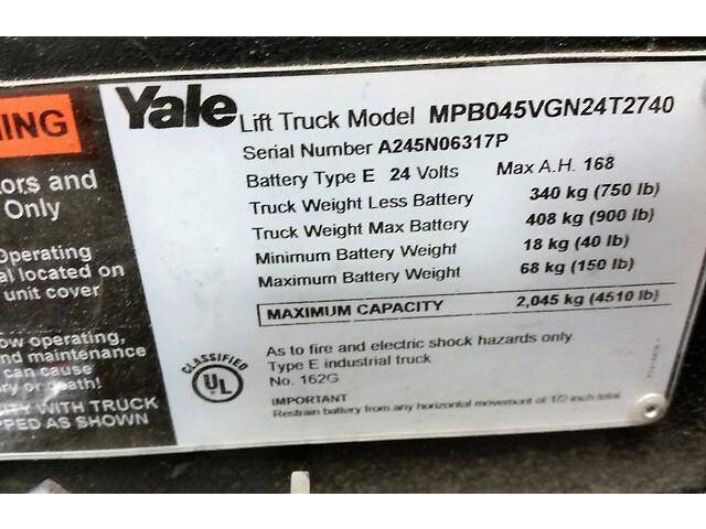 2016 Electric Yale MPB045VG Electric Walkie Pallet Jack