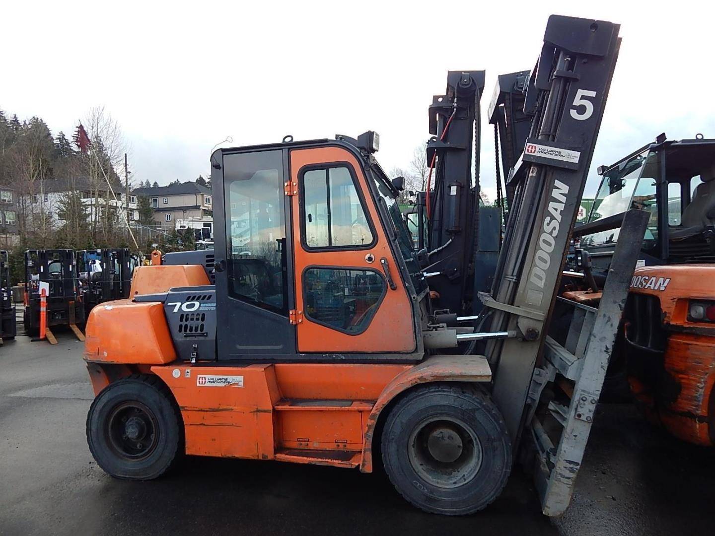 2014 Diesel Doosan D70S-5 Pneumatic Tire 4 Wheel Sit Down