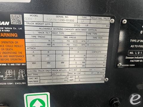 2023 LP Gas Doosan Pneumatic Tire 4 Wheel Sit Down | Eliftruck
