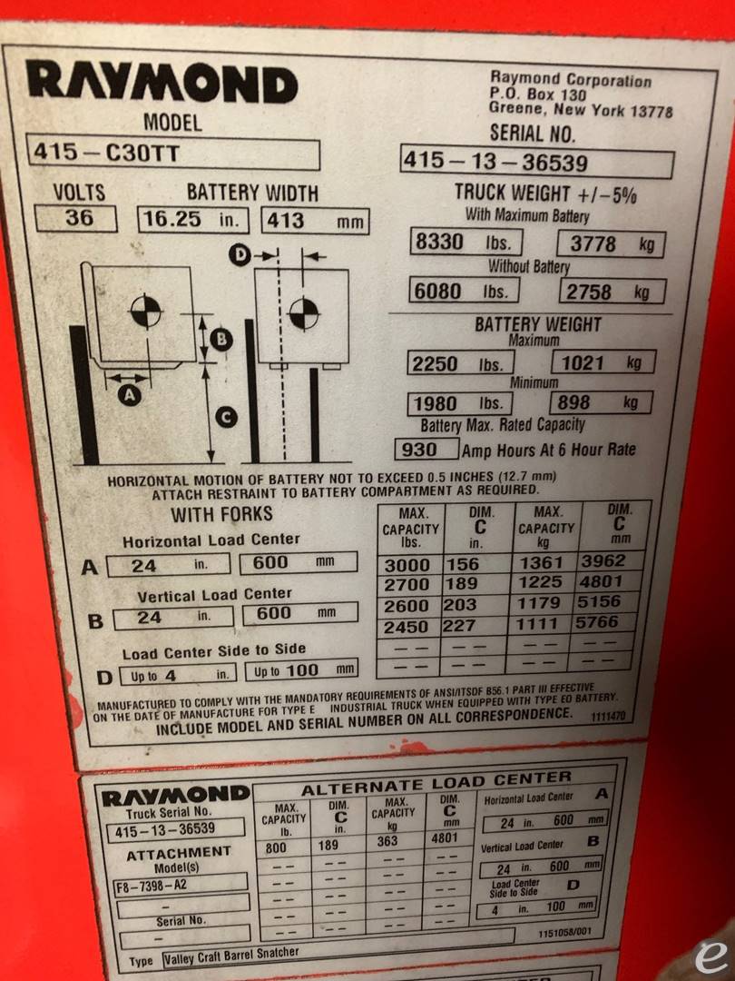 Electric Raymond 415-C30TT