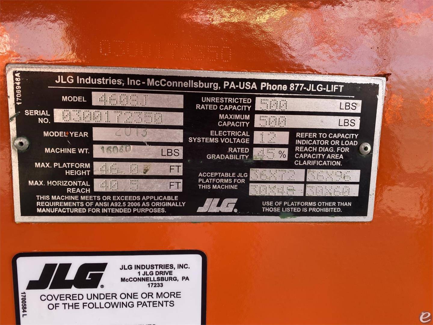 2013 Diesel JLG 460SJ Telescopic Boom