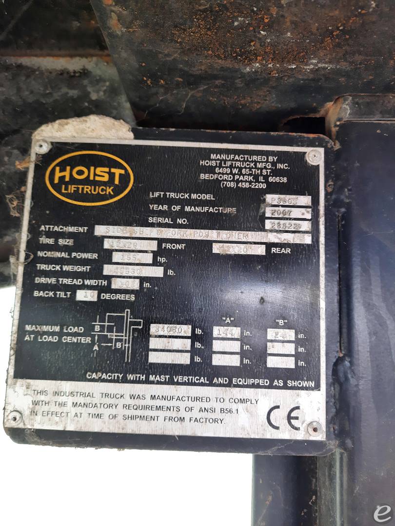 2007 Diesel Hoist Liftruck Sit Down Rider P360S - 123Forklift