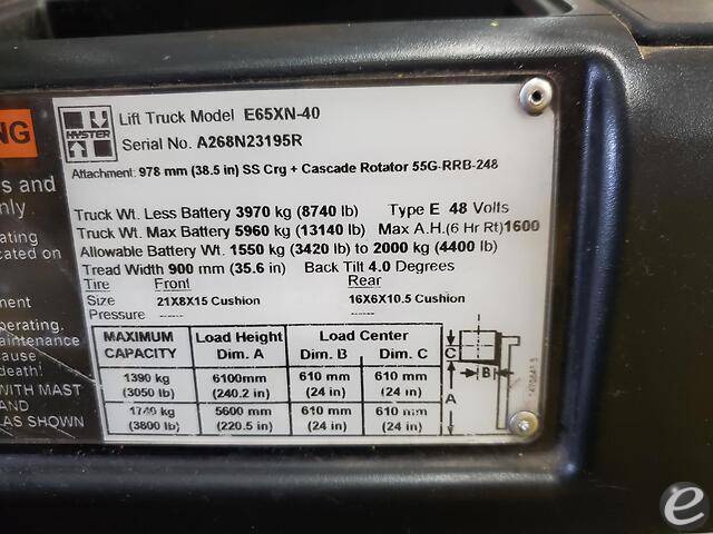 2017 Electric Hyster Forklifts E65XN - 123Forklift