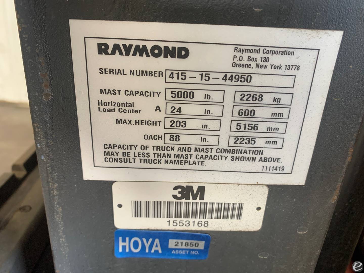 2015 Electric Raymond Sit Down Rider 415-C30TT - 123Forklift