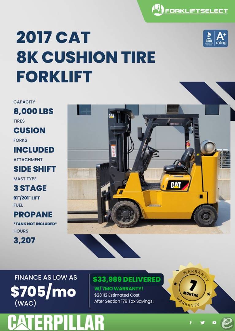 2017 LP Gas Cat Cushion Tire 4 Wheel Sit Down (Indoor Warehouse ...