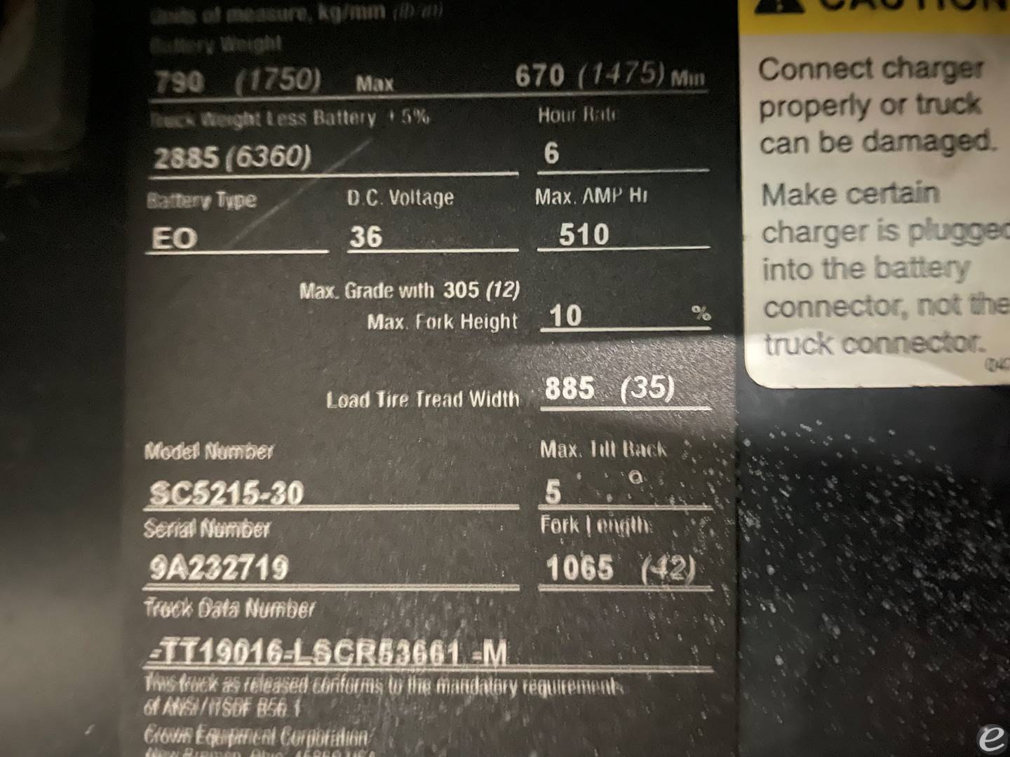 2016 Crown Sc-5215-30 Electric 3 Wheel Sit Down