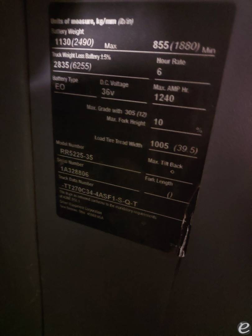 2007 Electric Crown RR5225-35 Electric Narrow Aisle Single Reach