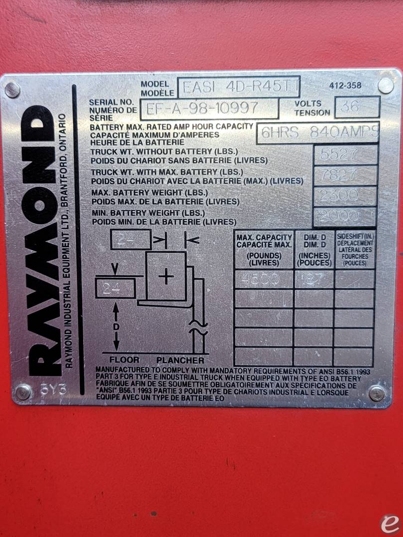 1998 Electric Raymond Forklifts EASI-4D-R45TT - 123Forklift
