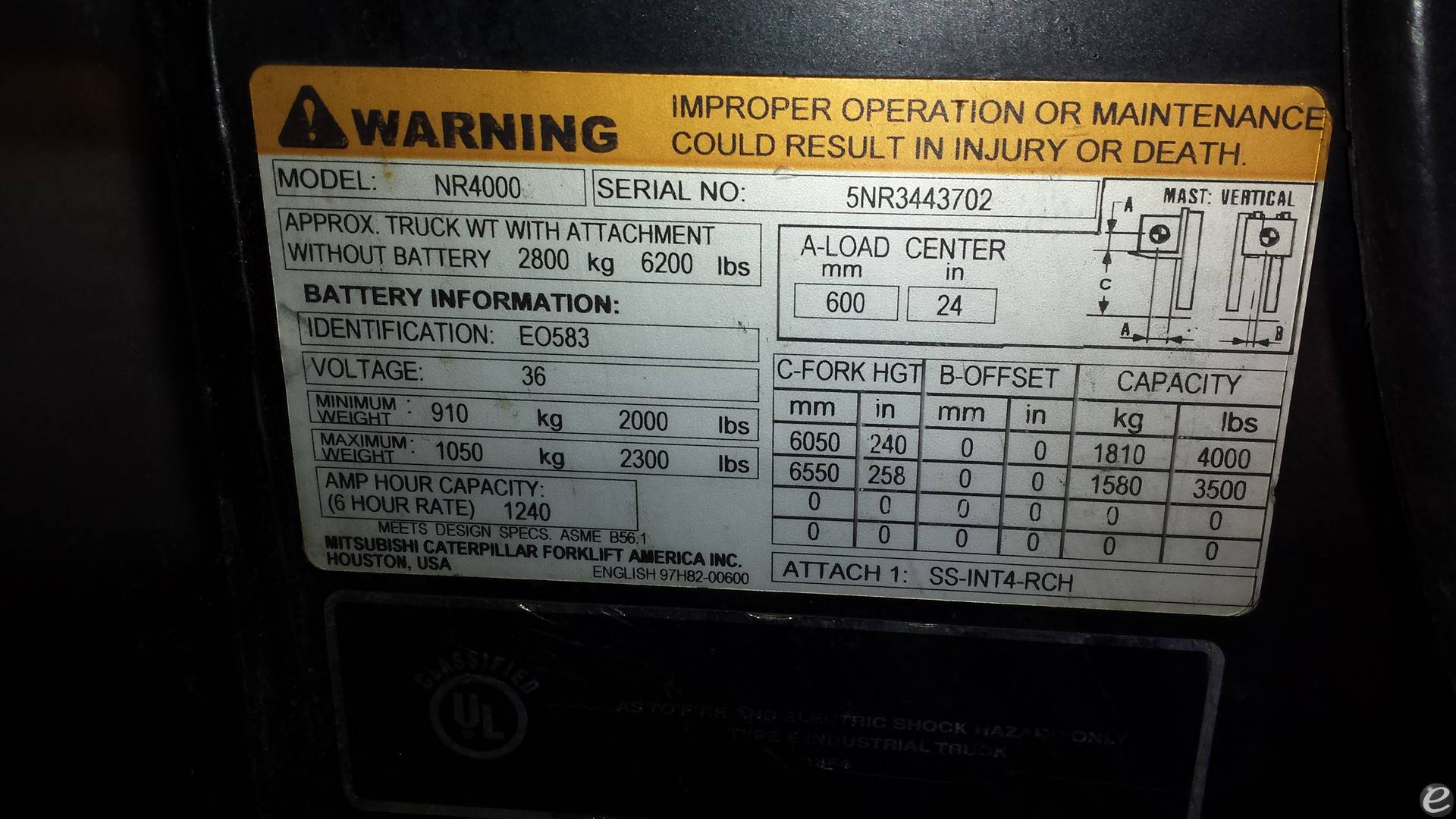 2005 Electric Cat Electric Narrow Aisle Single Reach | Eliftruck