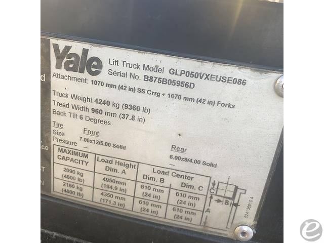 2006 LP Gas Yale Forklifts GLP050 - 123Forklift
