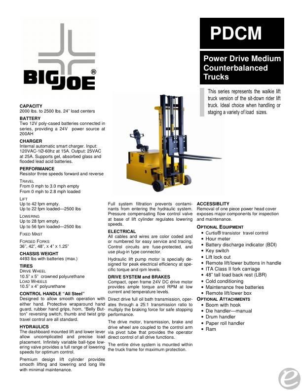 Electric Big Joe Electric Walkie Straddle Stacker | Eliftruck