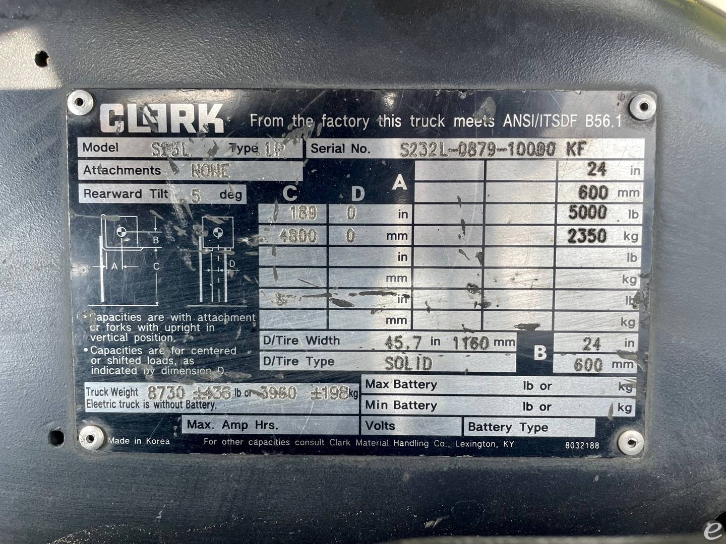 2018 LP Gas Clark Forklifts S25L - 123Forklift