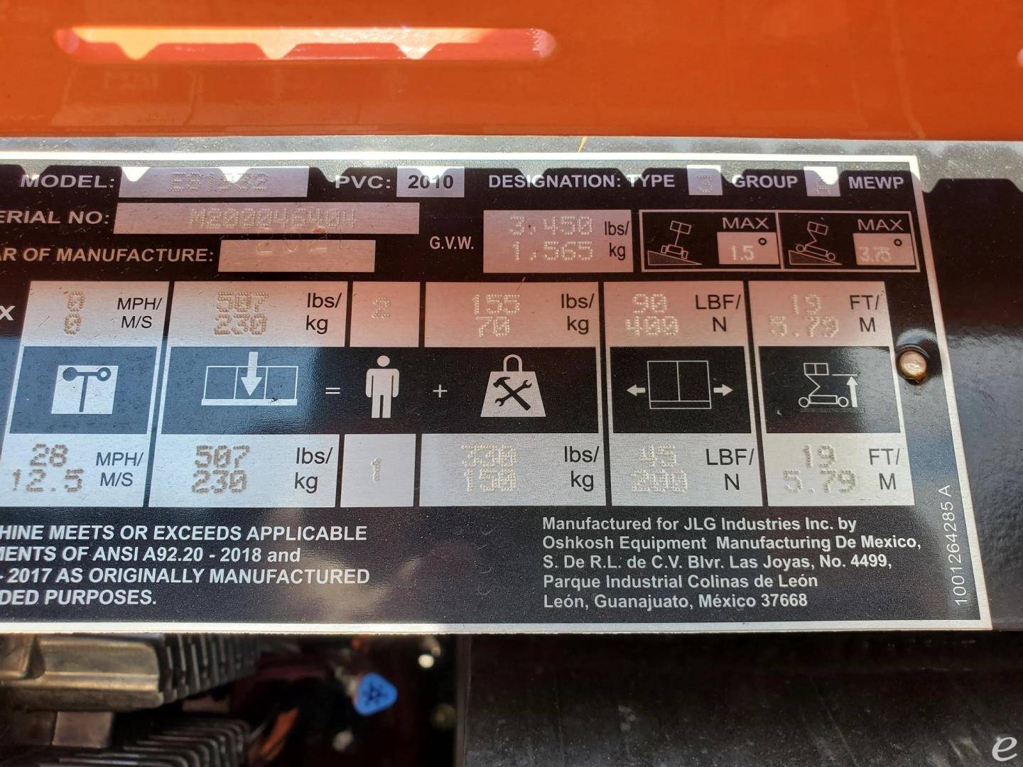 2021 JLG ES1932 Slab