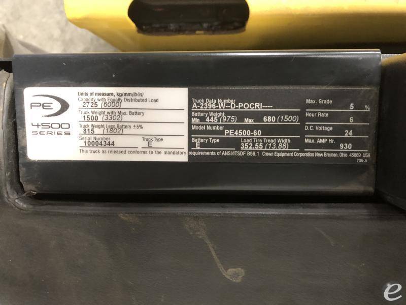 2015 Electric Crown PE4500-60 Electric Walkie/Rider Pallet Jack