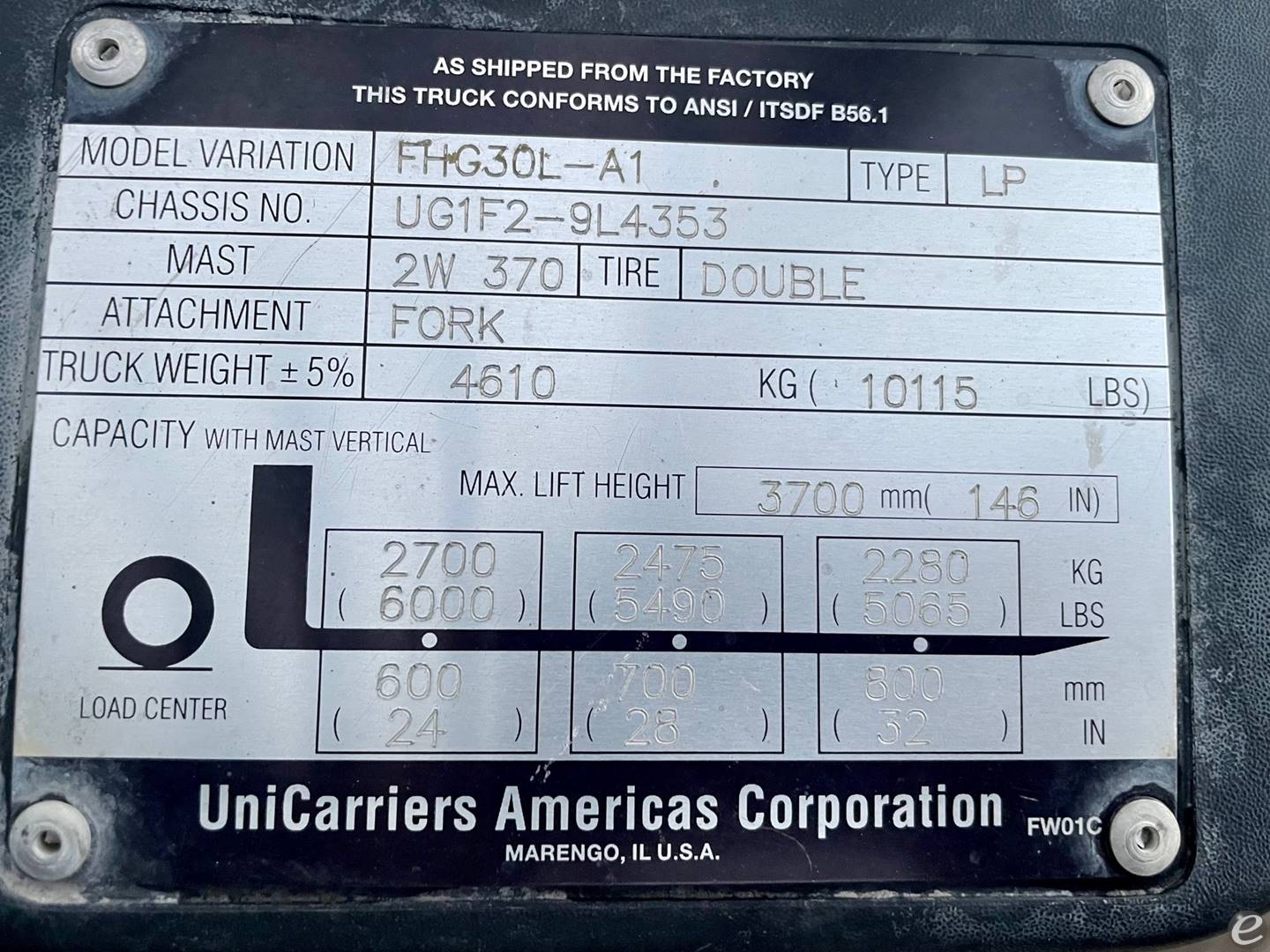 2015 LP Gas Unicarriers Sit Down Rider PF60 - 123Forklift