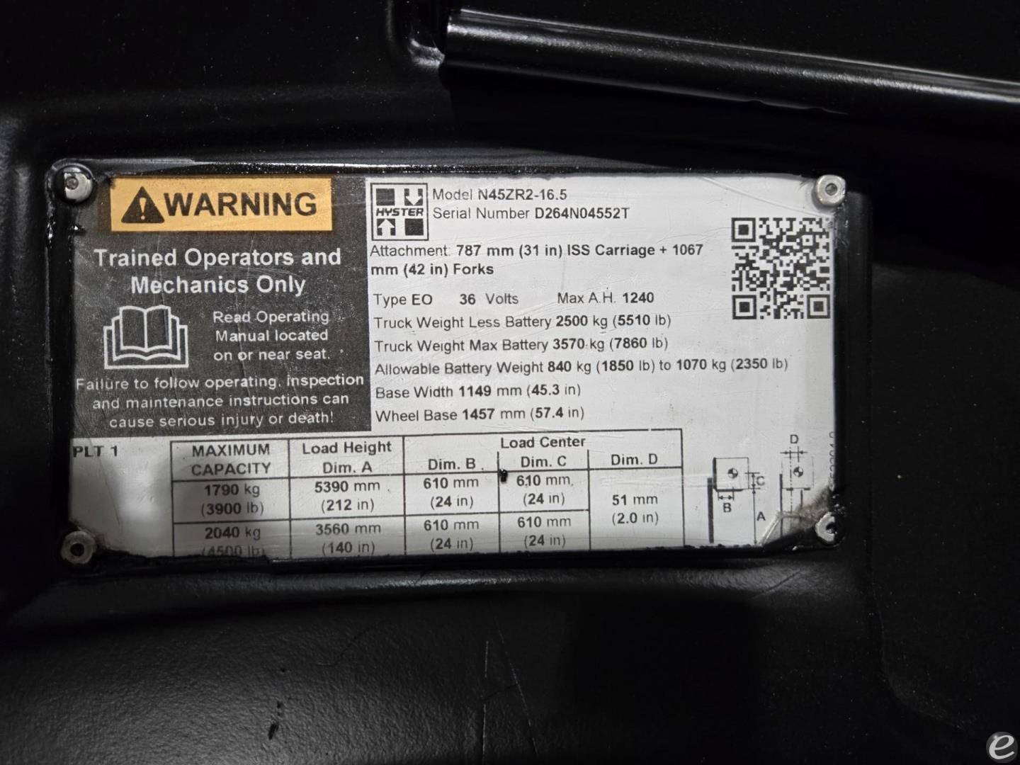 2019 Electric Hyster N45ZR2 Electric Narrow Aisle Single Reach