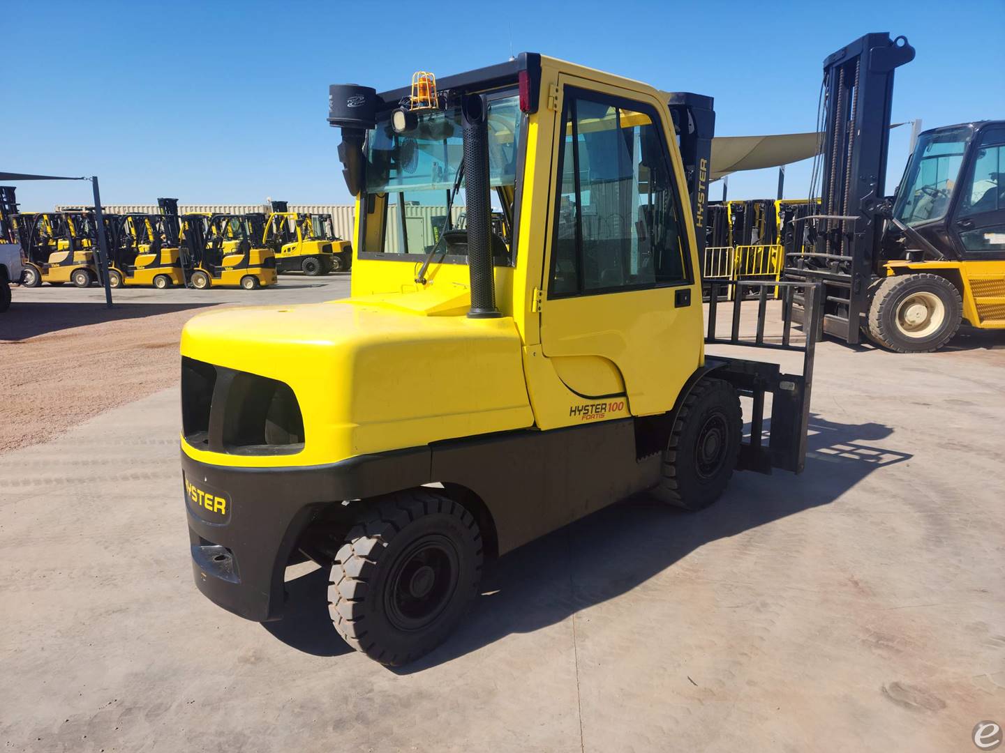 2011 Diesel Hyster H100FT Pneumatic Tire 4 Wheel Sit Down