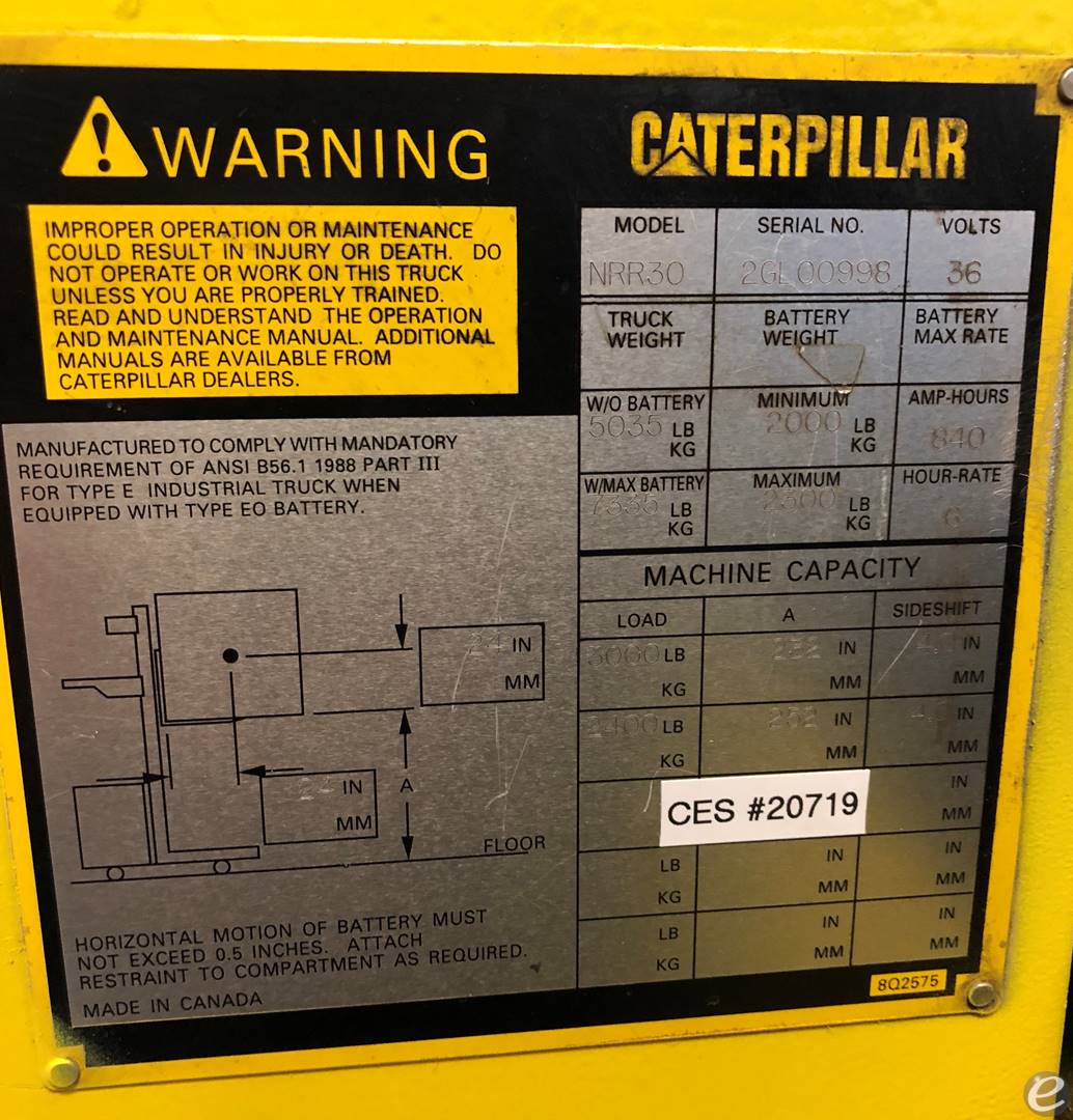 2001 Electric Cat Electric Narrow Aisle Single Reach | Eliftruck