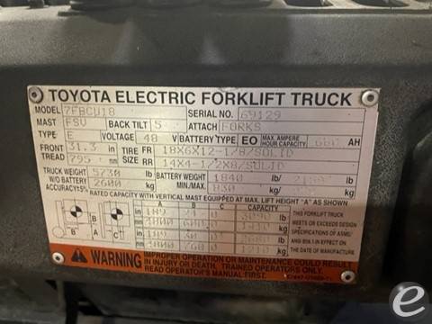2016 Electric Toyota Electric 4 Wheel Sit Down | Eliftruck