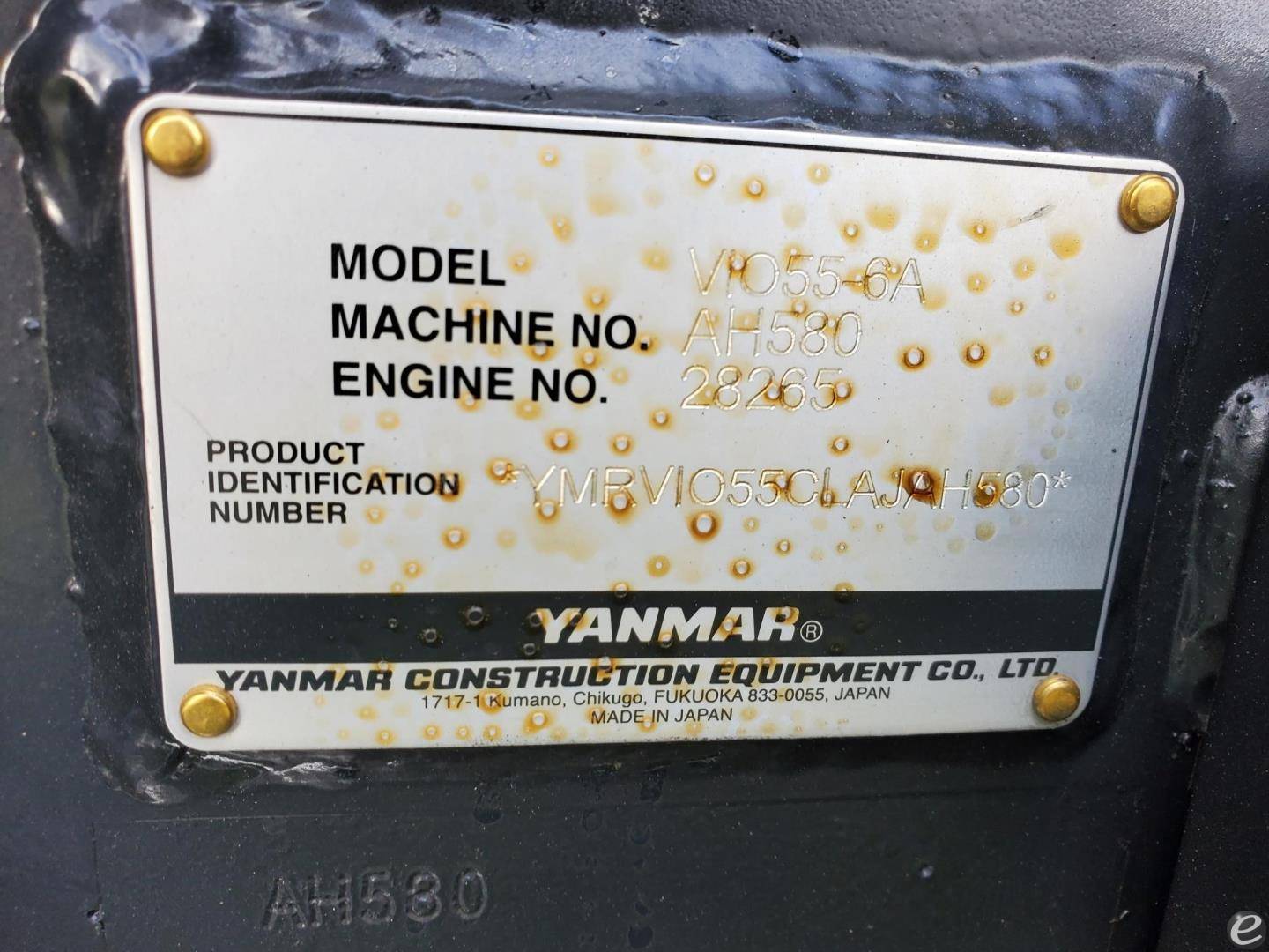 2020 Yanmar VIO55-6A Earth Moving and Construction