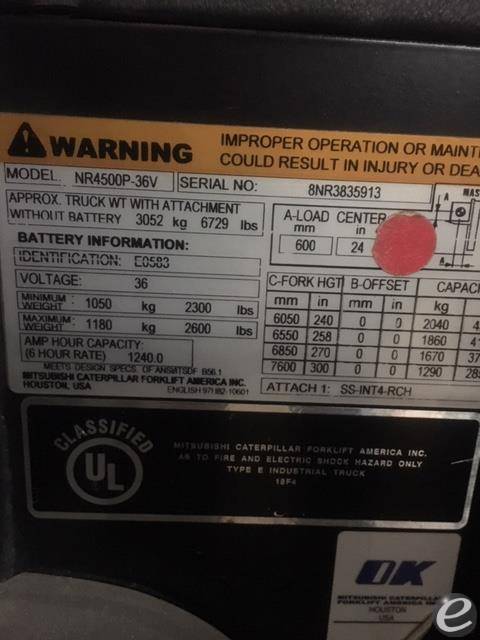 2008 Electric Cat NR4500 Electric Narrow Aisle Single Reach