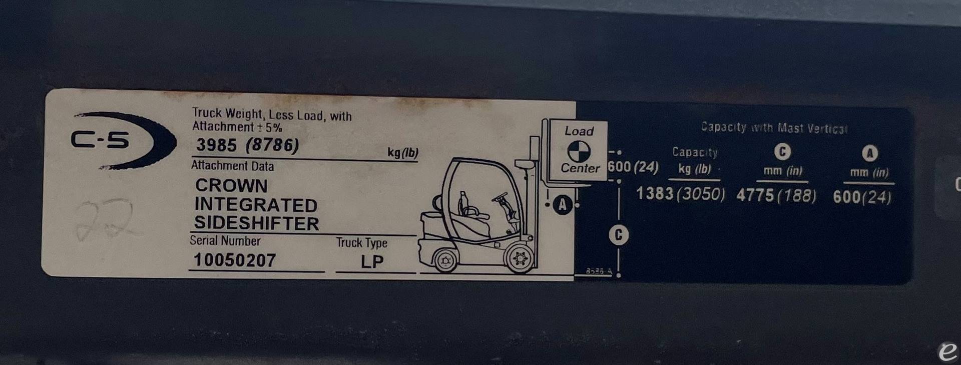 2017 LP Gas Crown Sit Down Rider C51000-40 - 123Forklift