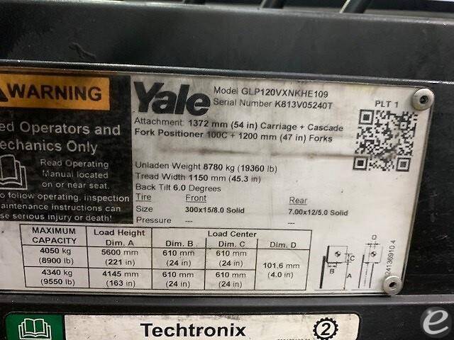 2019 LP Gas Yale Forklifts GP120VX - 123Forklift
