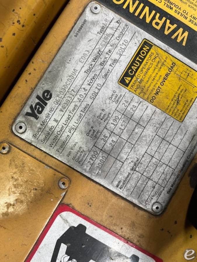 LP Gas Yale GLC030 Cushion Tire 4 Wheel Sit Down (Indoor Warehouse)