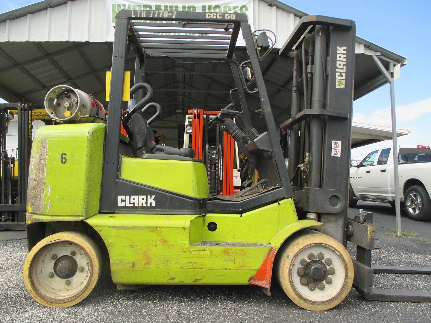 2002 LP Gas Clark CGC50 Cushion Tire 4 Wheel Sit Down (Indoor Warehouse)