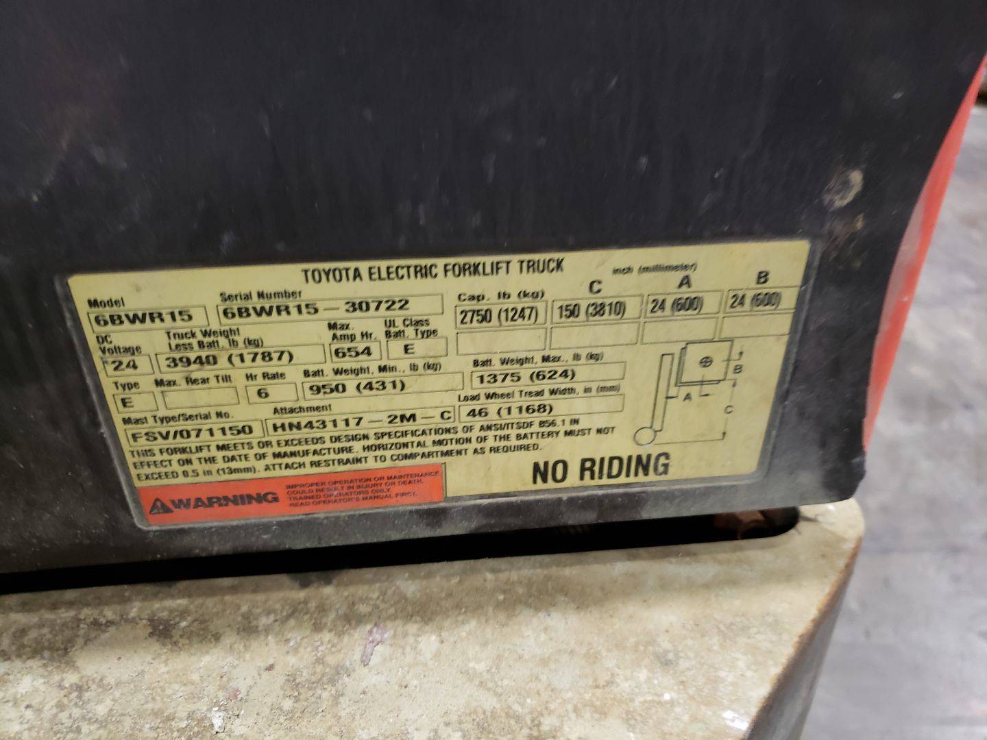 2014 Electric Toyota 6BWR15