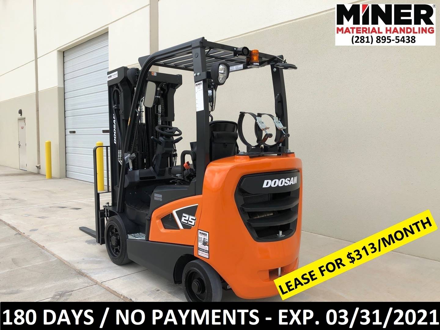 2021 LP Gas Doosan GC25S-9 Cushion Tire 4 Wheel Sit Down (Indoor Warehouse)