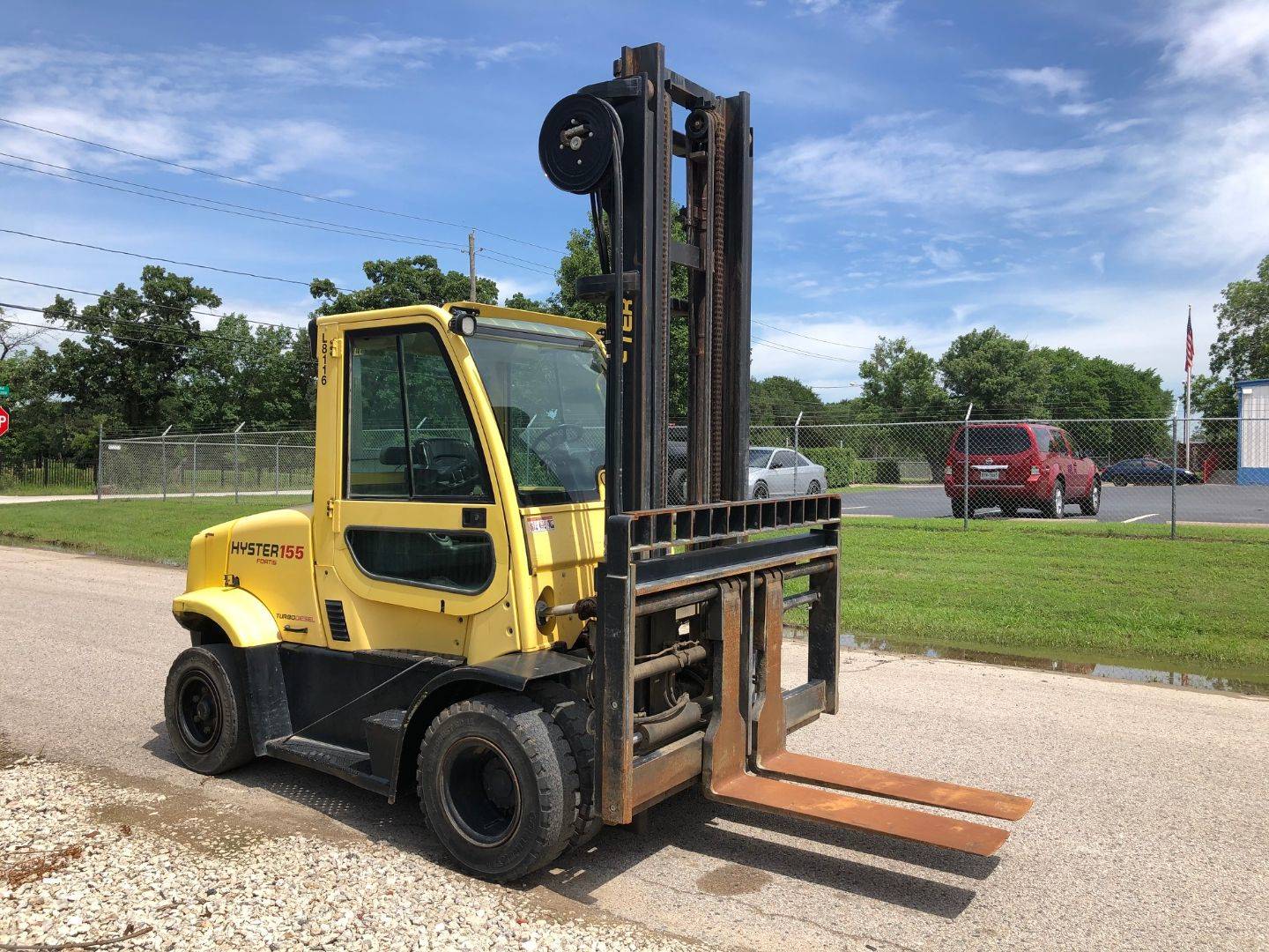2015 Diesel Hyster H155FT Pneumatic Tire 4 Wheel Sit Down